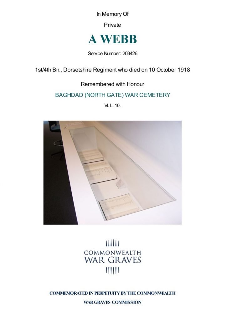 Alfred Webb (1887-1918) – St Giles Hill Graveyard